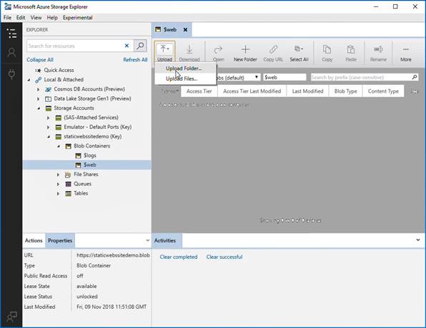 Hosting Static Website With Azure Storage Service